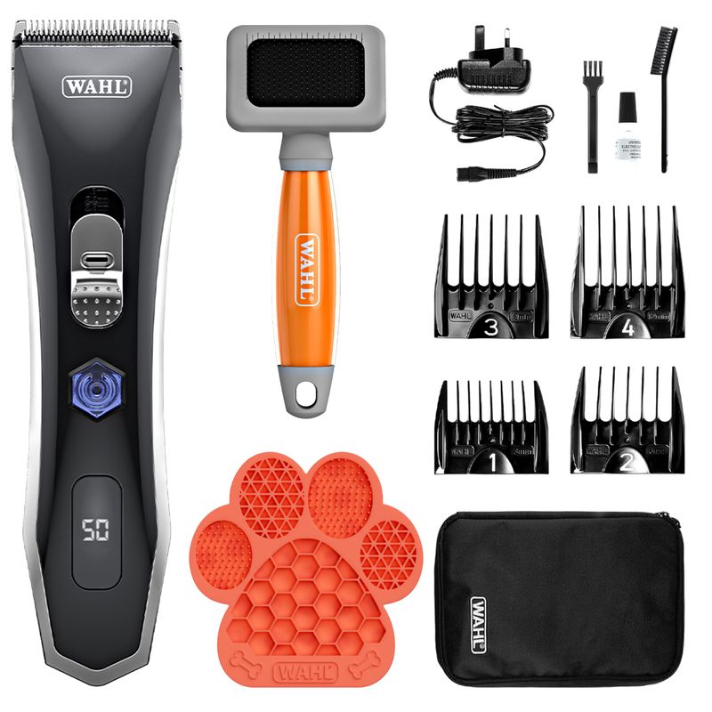 Wahl Smart Clip Pet Grooming Clipper Bundle, Grooming Brush & Anxiety/Stress Relief Lick Mat ...