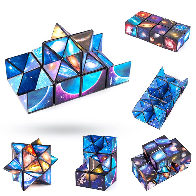Infinity Cube Toy, 2 in 1 Infinity Fidget Toy, 3D Puzzle Cube, Magic ...