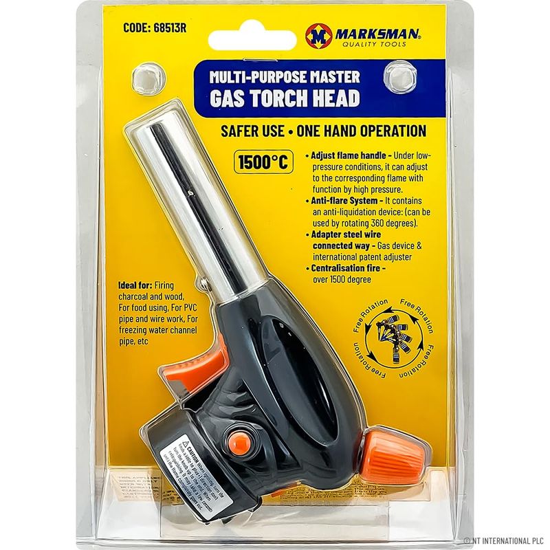 Master Blow Torch Head - Multi Purpose Gas Burner Attachment, Ignition ...