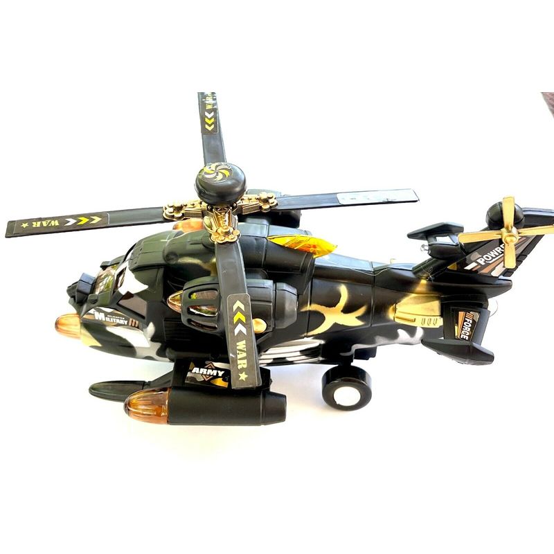 8" Black Hawk Helicopter Military Fighter Airplane Toy 3D Flash-Light ...