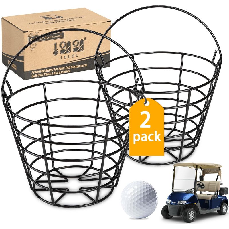 10L0L Golf Ball Baskets Metal Range 2 Pack, Golf Ball Bucket with ...