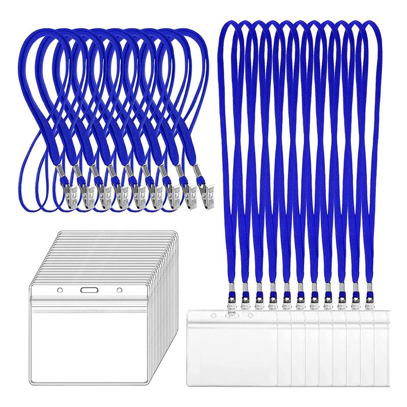 Name Holder, 50 Count Name Tag Case, Neck Strap, Hanging Name Tags ...