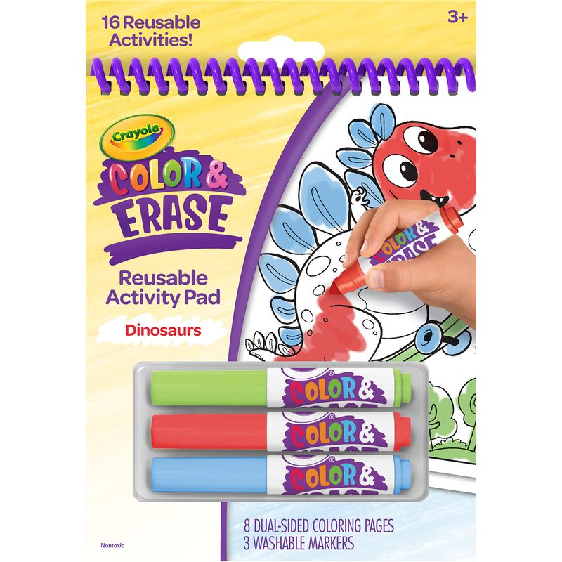 Crayola Color and Erase Reusable Activity Pad, Dinosaurs Coloring Pages ...