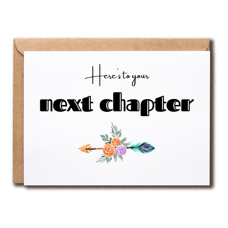 Here's To Your Next Chapter Card - New Job Greeting - Good Luck ...