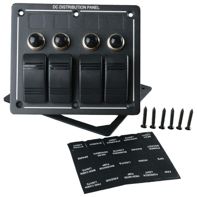 Amarine Made 4 Gang Aluminium LED Rocker & Circuit Breaker Waterproof ...