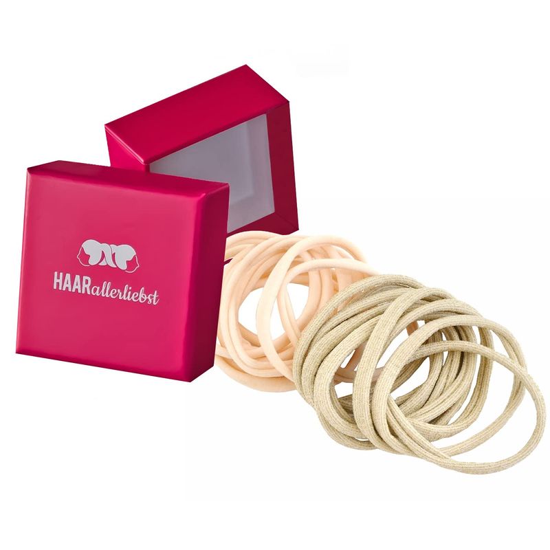 HAARallerliebst Hair Bobbles Wide (Pack of 20) Gold and Skin Colour 5 ...