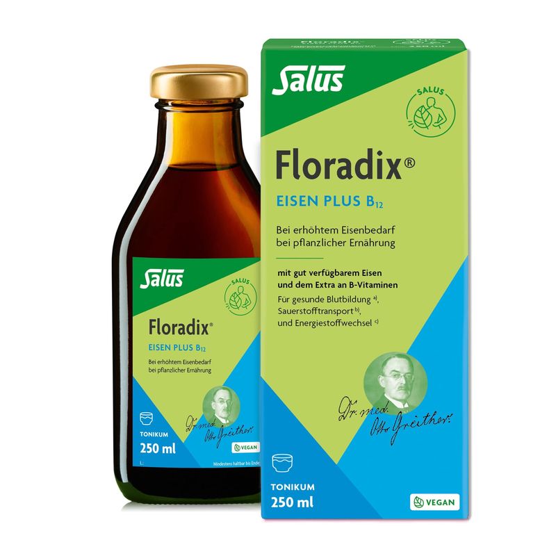 Salus Floradix Iron Plus B12 - Tonic 1 x 250 ml - with Valuable Herbal ...