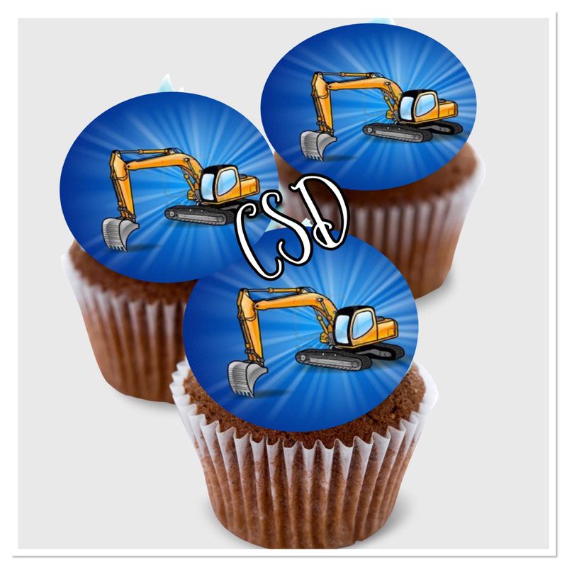 CSD Muffinaufleger Geburtstag Bagger M2, Premium Esspapier Oblaten ...