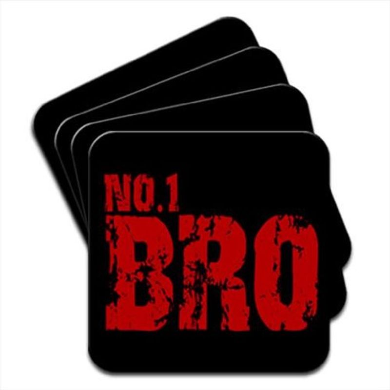 Number 1 Bro Brother Birthday Gift Set Of 4 Premium Wooden Coasters ...
