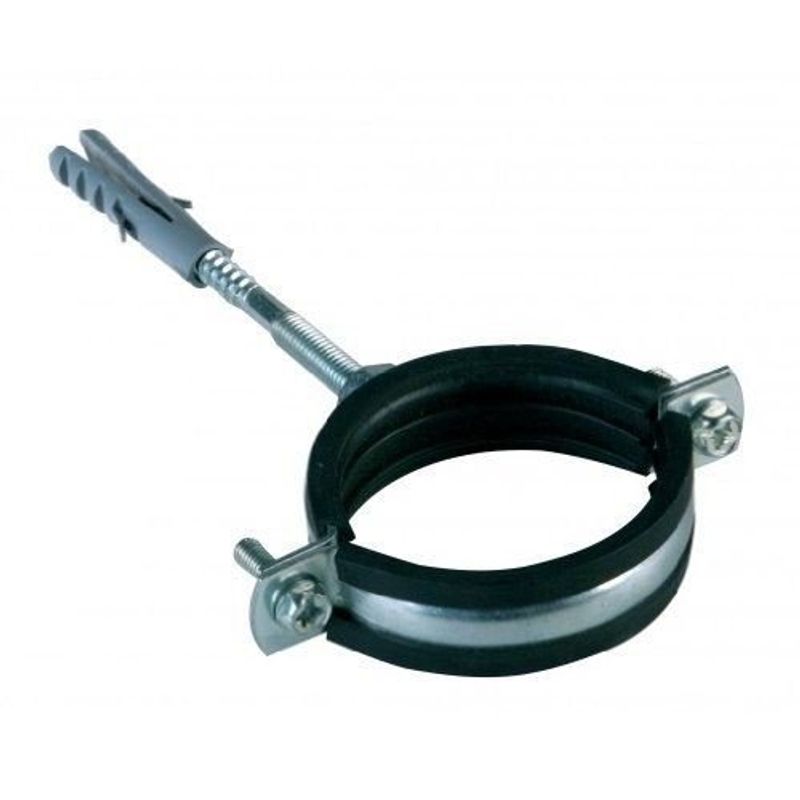 Anti Vibration Single Metal Pipe Clips Clamps Rubber Lined for 40-45mm ...