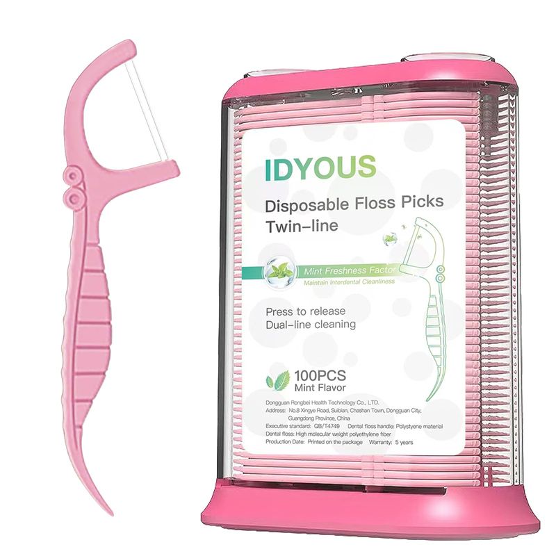 IDYOUS Mint Toothpicks and Automatic Pop-Up Floss Dispenser, Portable ...