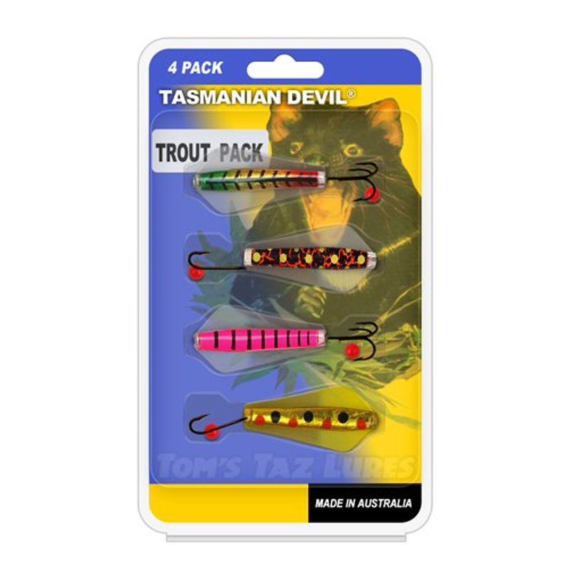 Tom's Taz Lures Trout Multipack - 7 Gram Tasmanian Devil Fishing Lure ...