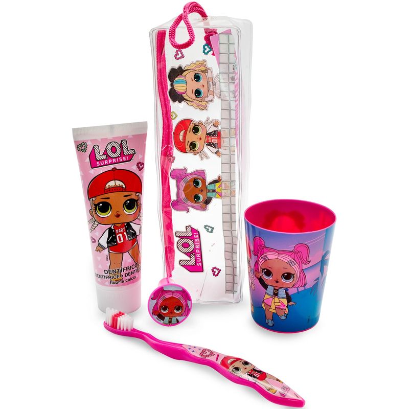 LOL Surprise Dental Care Pouch Set for Kids Include Manual Toothbrush ...
