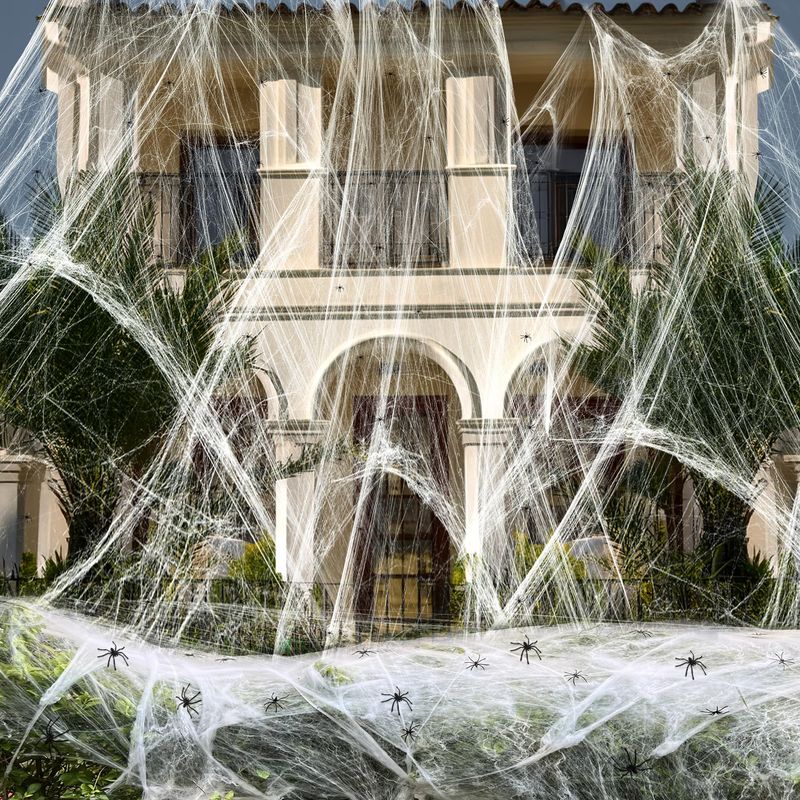 Cover 3000 Square Feet 500g Halloween Spider Web Stretchable Cobweb ...