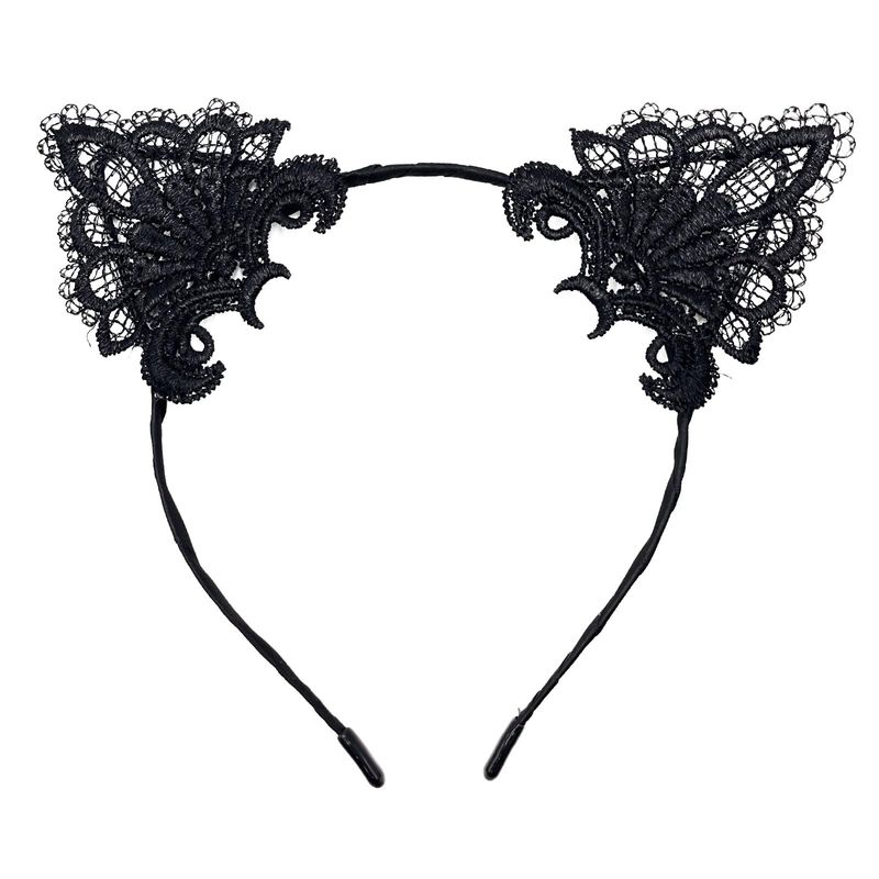 iwiio Halloween Cat Ears Headband Halloween Headbands for Women Lace ...