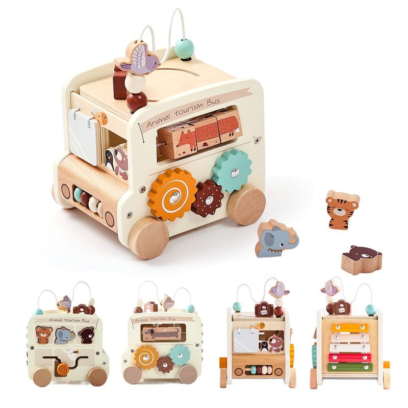 Mamimami Home Wooden Puzzle Box, Shape-Matching, Inlay, For Kids, Shape ...