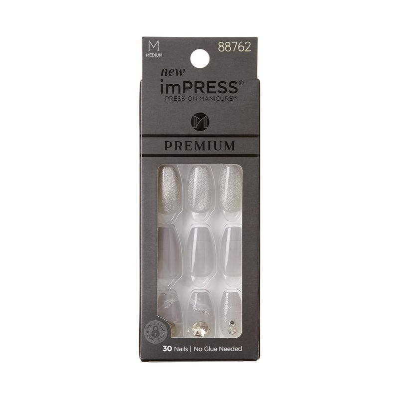 KISS imPRESS No Glue Mani Press On Nails, Premium, Legacy', Gray ...