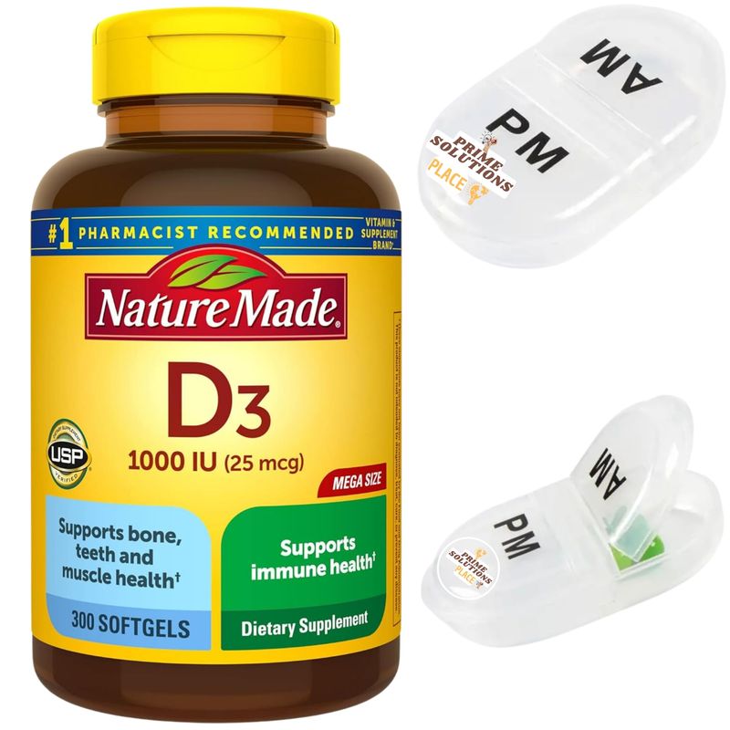 Nature Made Vitamin D3 1000 Iu 25 Mcg Immune Bone Teeth Muscle 4550