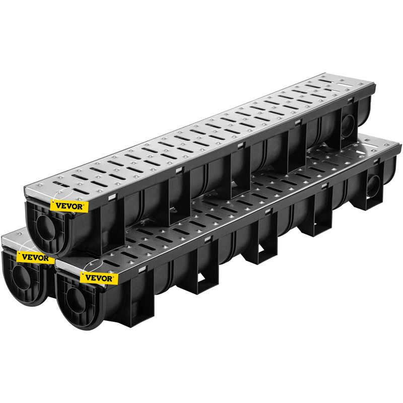 VEVOR Drainage Trench Driveway Channel Drain Kit Metal Grate-5.8"x5.2 ...
