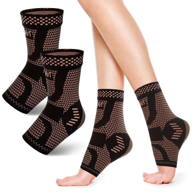 Copper Ankle Brace, Copper Infused Ankle Support Compression Sleeve for ...