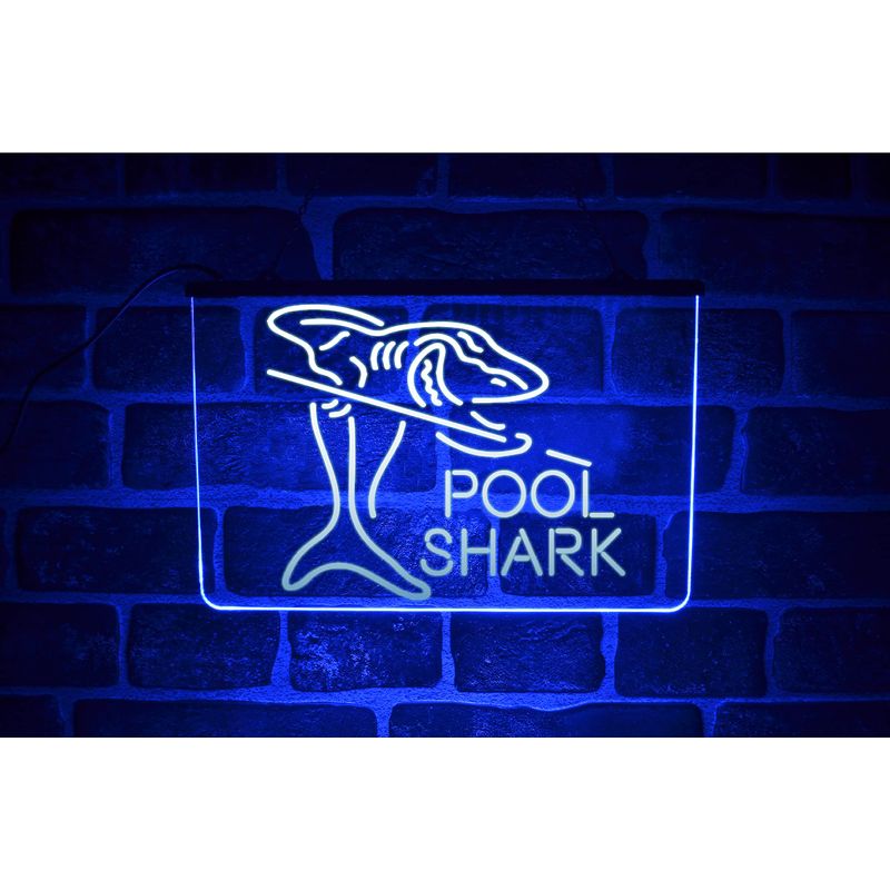 Pool Shark LED Neon Light Sign | Multicolour Lit Up Display For ...