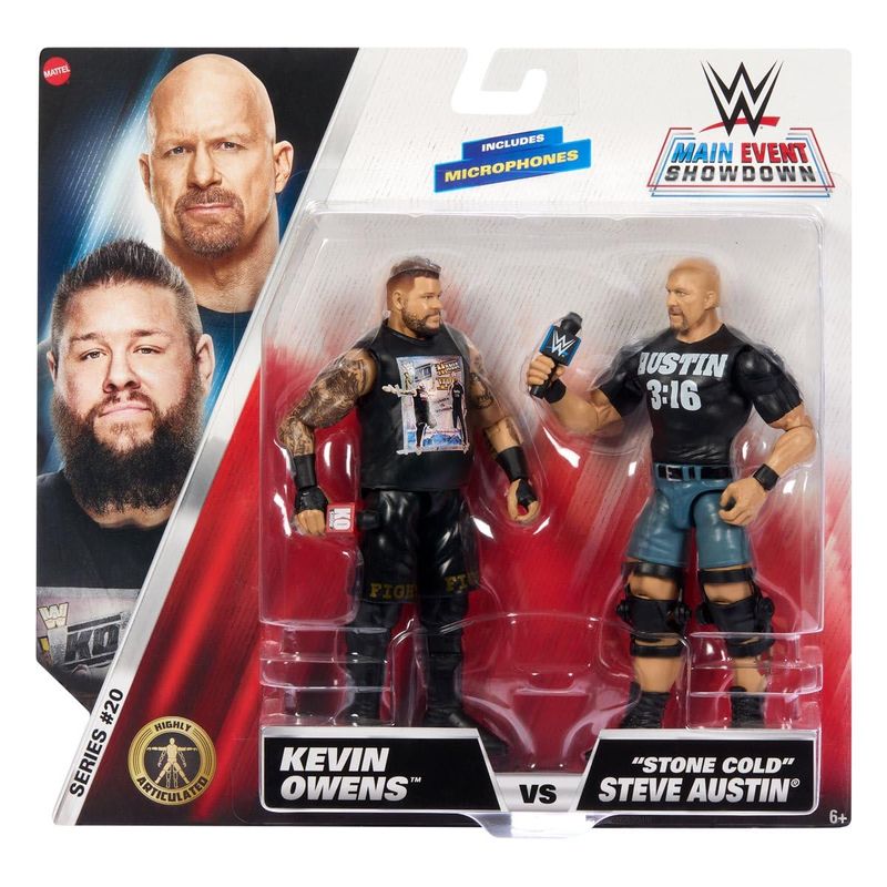 Mattel WWE Main Event Championship Showdown 2-Pack Action Figures & Accessory, Series #20 “Stone ...