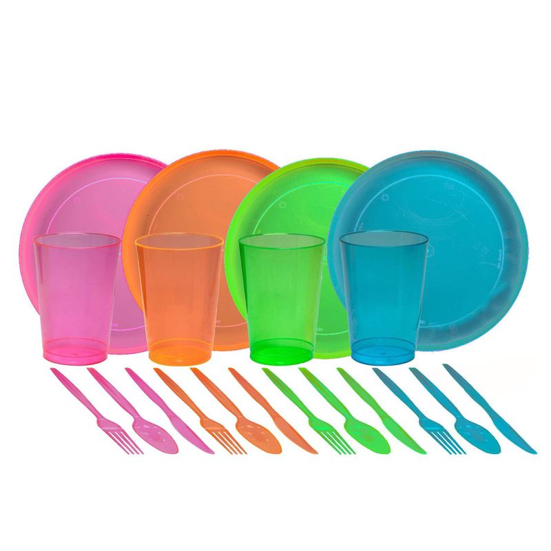 Tiger Chef 40-Piece Neon Assorted Glow Party Supplies Includes Neon ...