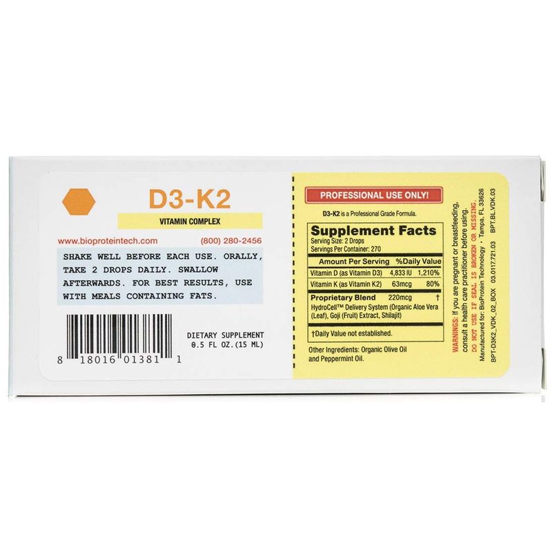D3-K2 by BioProtein Technology - Liquid Sublingual Vitamin D3 / K2 ) 0. ...