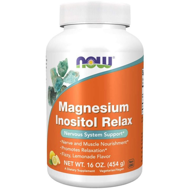 Now Magnesium Inositol Relax Powder Lemonade Flavor 16 Ounce Fizzy ...