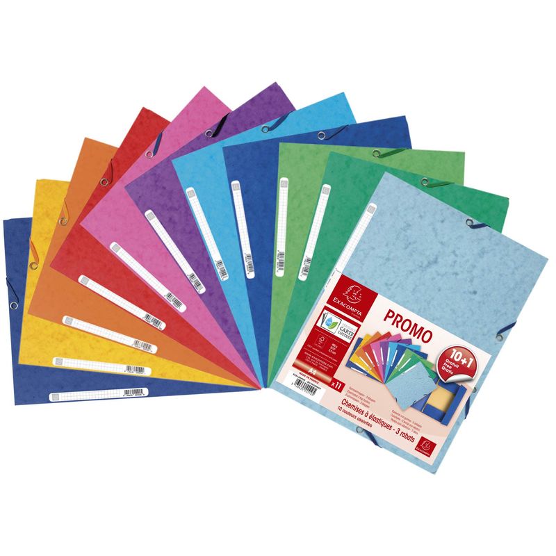 Exacompta - Ref 55510AMZE - Glossy Elasticated Folder - Suitable for A4 ...