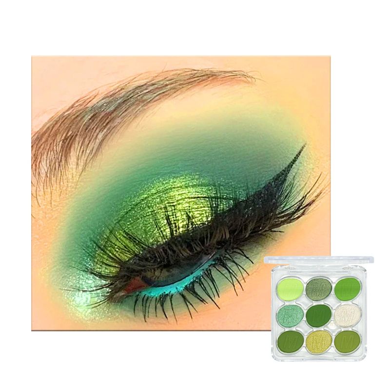 Green Eyeshadow Palette, Shimmer Matte Eye Shadow, Highly Pigmented ...
