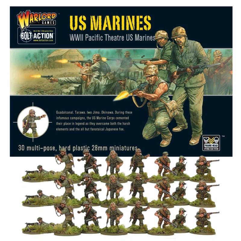 Wargames Delivered Bolt Action Miniatures - US Marines Troop Set, World ...