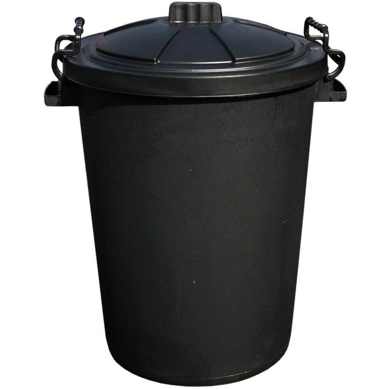 VISHCHIT - Black 50 Litre Extra Large Heavy Duty Plastic Bin Dustbin ...