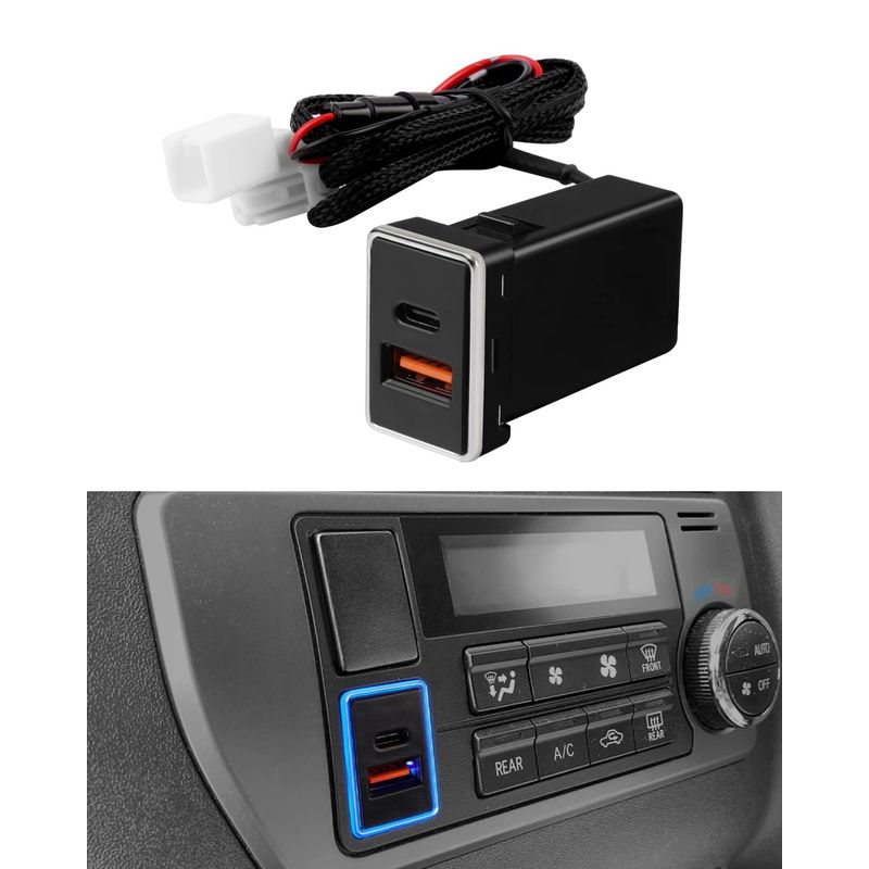 Jiooy Toyota USB Port, QC 3.0+ Pd Type-C, Dual USB Ports, Power Socket ...