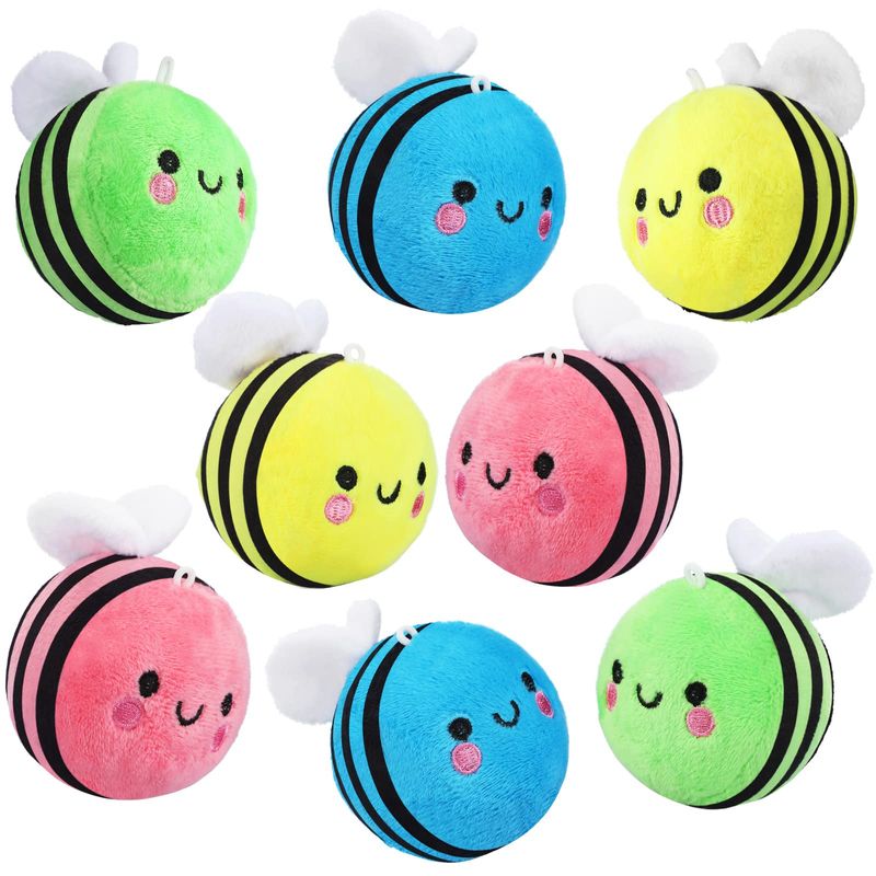 8 Pcs 3 Inch Stuffed Bees Plush Soft Bees Cute Small Bee Stuffed Animal ...