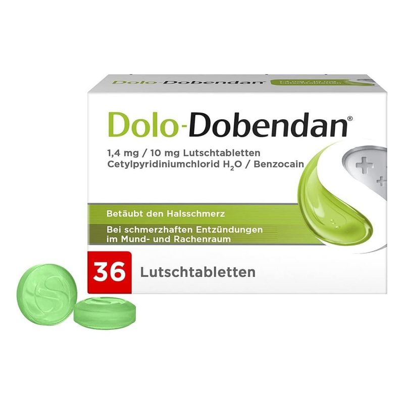 Dolo-DOBENDAN Sore Throat Tablets 1.4 mg/10 mg - Pain Relieving ...