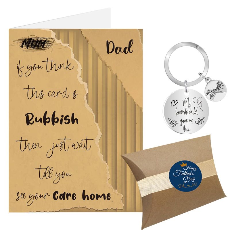 Funny Fathers Day Card, Funny Fathers Day Keyring Gifts for Dad Daddy ...