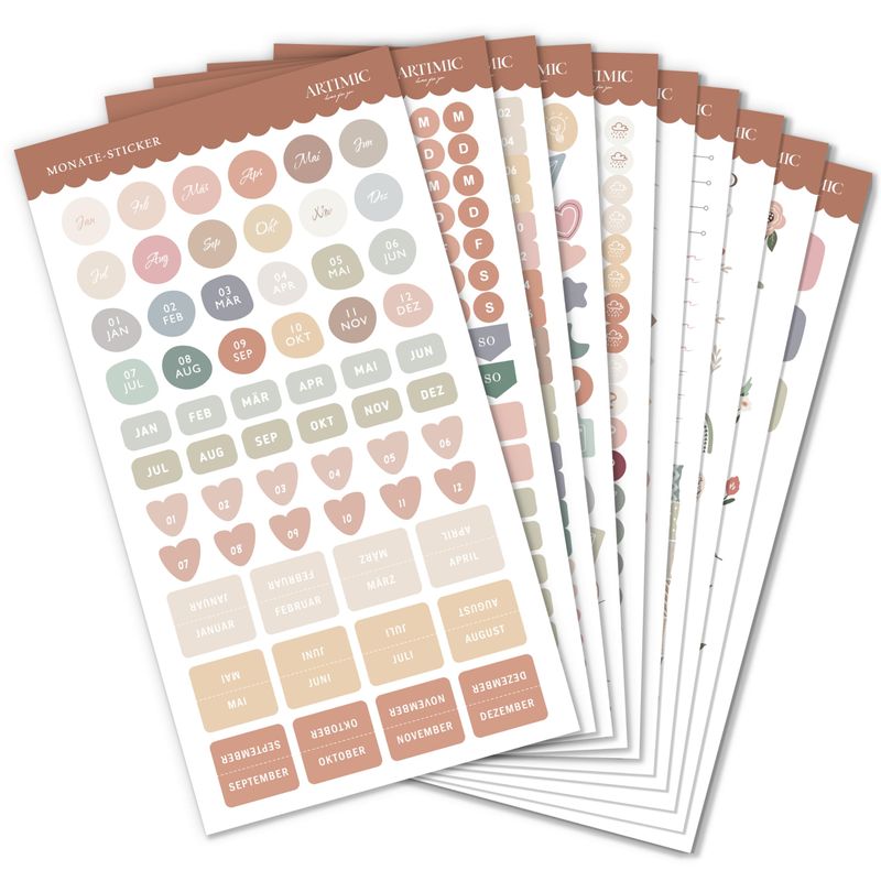 Bullet Journal Sticker Set, 10 Sheets/1000 Stickers, Calendar Stickers ...