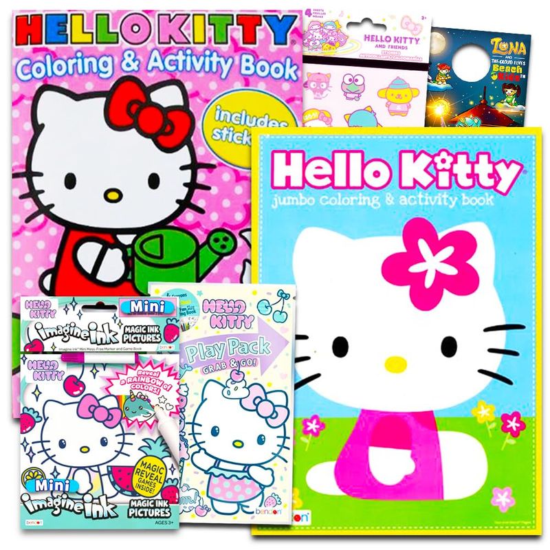 Hello Kitty Coloring & Activity Book Super Set ~ 5 Hello Kitty Coloring ...