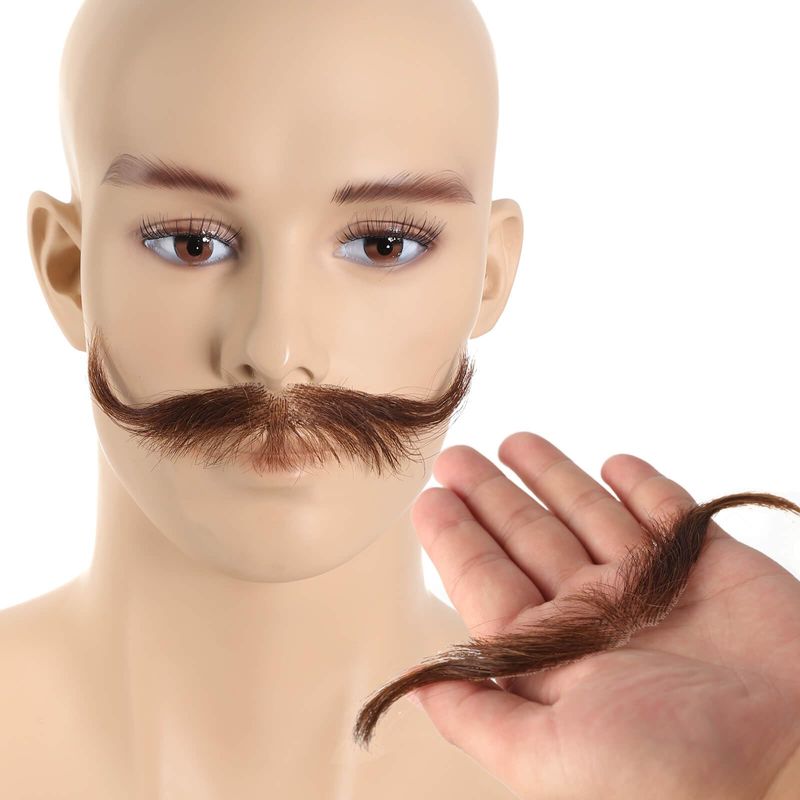 WZAHNNGX Up Fake Beard Realistic Mustache Full Hand Tied Goatee Facial ...