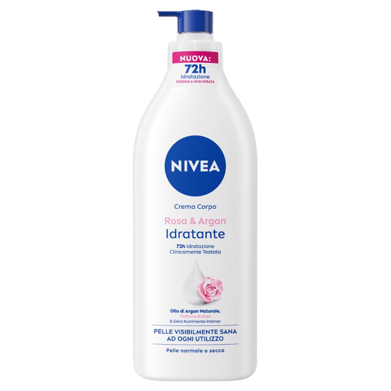 NIVEA Crema Corpo Rosa e Argan Pump da 500 ml, Crema Corpo Addolcente ...