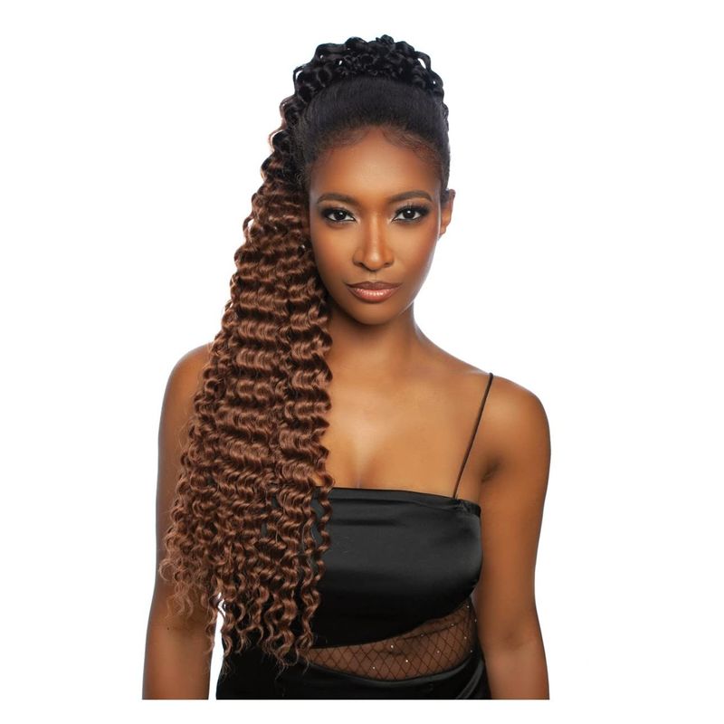 Mane Concept Mega Brazilian Human Hair Mix Crochet Ponytail - MBCP01 DEEP TWIST 30" (1) - Online ...