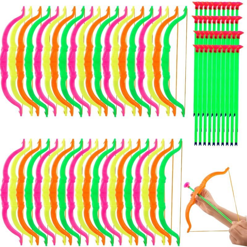 Restroma 40 Pack Kids Bow and Arrow Set Plastic Archery Shooter Toy ...