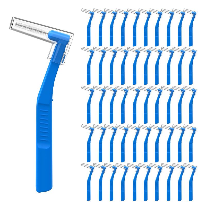 Fremouth 50 Count Angle Interdental Brushes for Braces, Tight(0.7mm), L ...