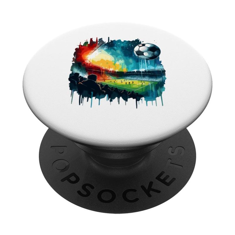 Soccer Player Football Soccer Ball Goal PopSockets mit austauschbarem ...