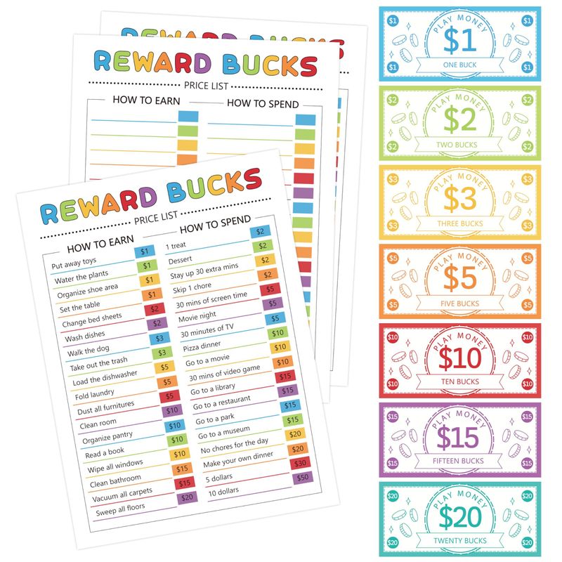 EZdhuawuse Reward Bucks Charts for Kids - 633P Good Behavior Reward ...