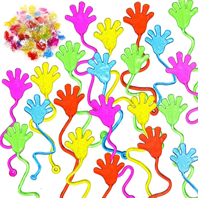 Leyndo 200 Pcs Glitter Sticky Hands Bulk Party Favors Sticky Hand for ...