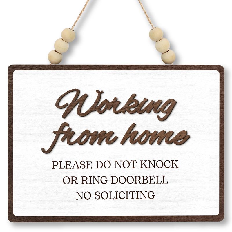 Woodamore Working From Home Sign For Front Door - Work From Home Sign ...