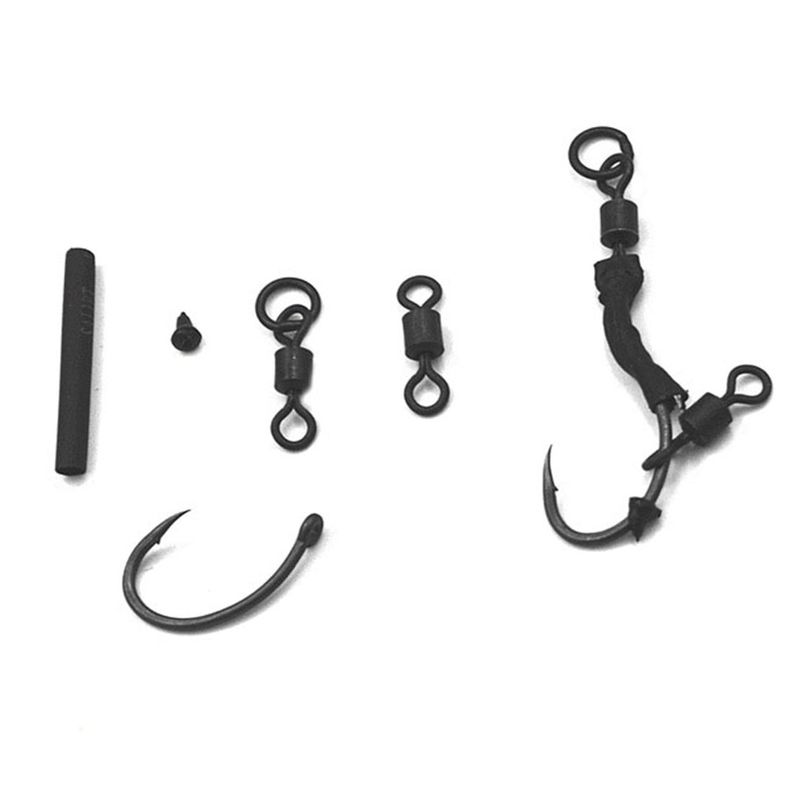 NEWSHOT 10 Set Ronnie Rigs -Teflon Barbed Hook Quick Change Swivels ...