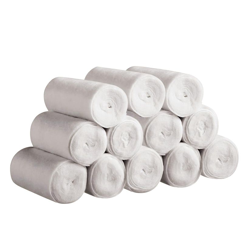 Gauze Bandages Roll White Cast Padding - 12 Rolls Cotton Wool Roll Cast ...